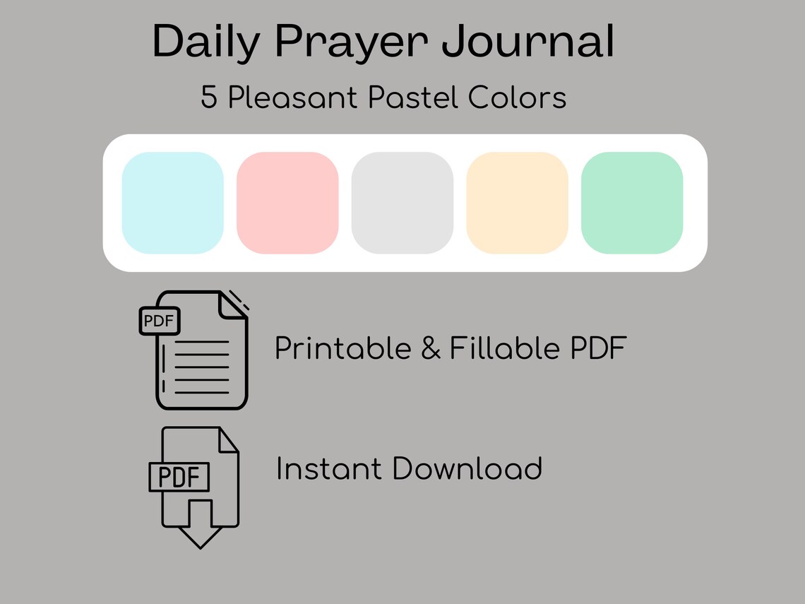 Daily Prayer Journal Printable Template 8.5x11 & A4 Prayer Journal 5 ...