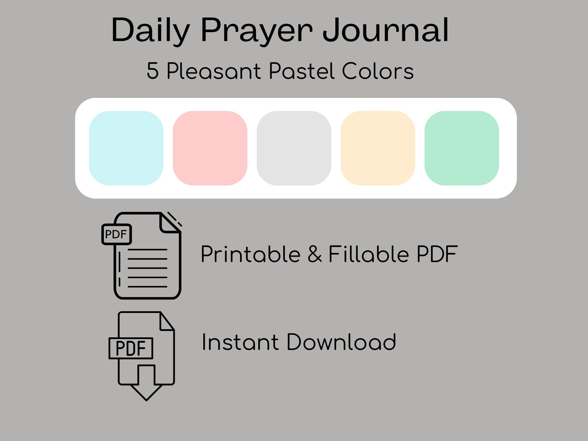 Daily Prayer Journal Printable Template 8.5"x11" & A4 Prayer Journal 5 ...