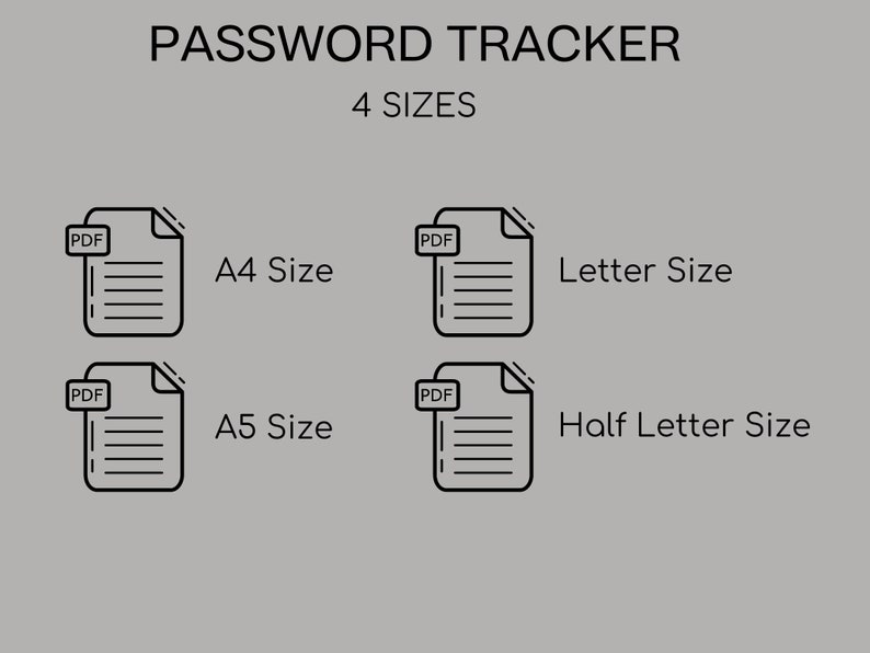 Password Tracker Printable & Editable Password Log Password Organizer ...