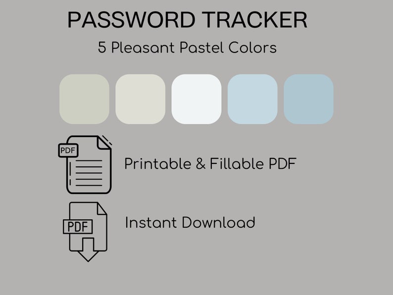 Password Tracker Printable & Editable Password Log Password Organizer ...