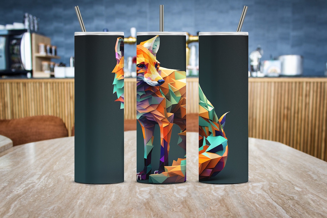 Bicubic Fox Tumbler Wrap Png Sublimation Design Fox Tumbler Fox Wrap ...