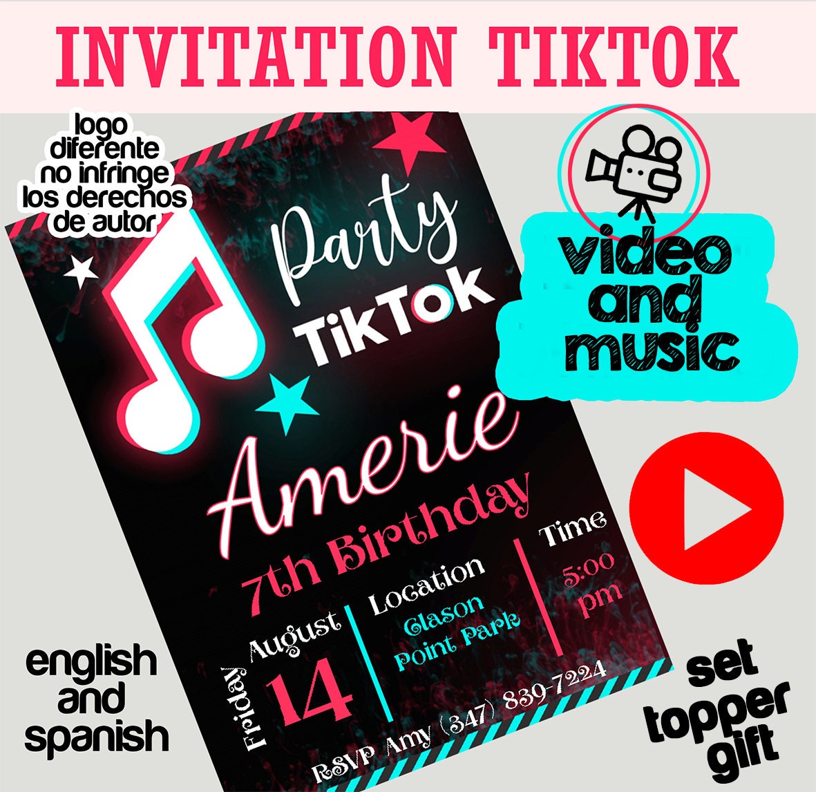 Tiktok Invitation, Tiktok Video Invitation, Tiktok Birthday Invitation ...