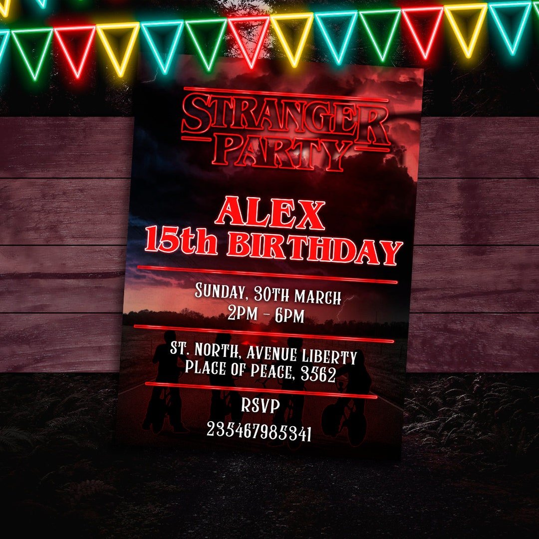 Stranger Things Birthday Invitation Kids Invitation Digital Party ...