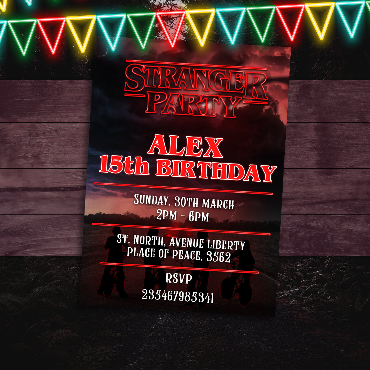 Stranger Things Birthday Invitation Kids Invitation Digital Party ...