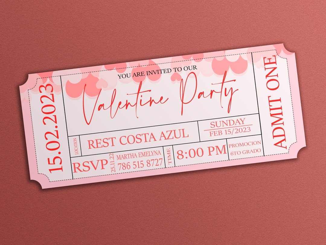 Valentines Day Ticket, Valentines Day Party, Event Tickets, Event ...