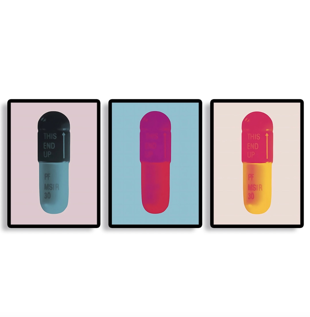 3 in 1, Pills, Capsules, Damien Hirst, Medicines, Abstract ...