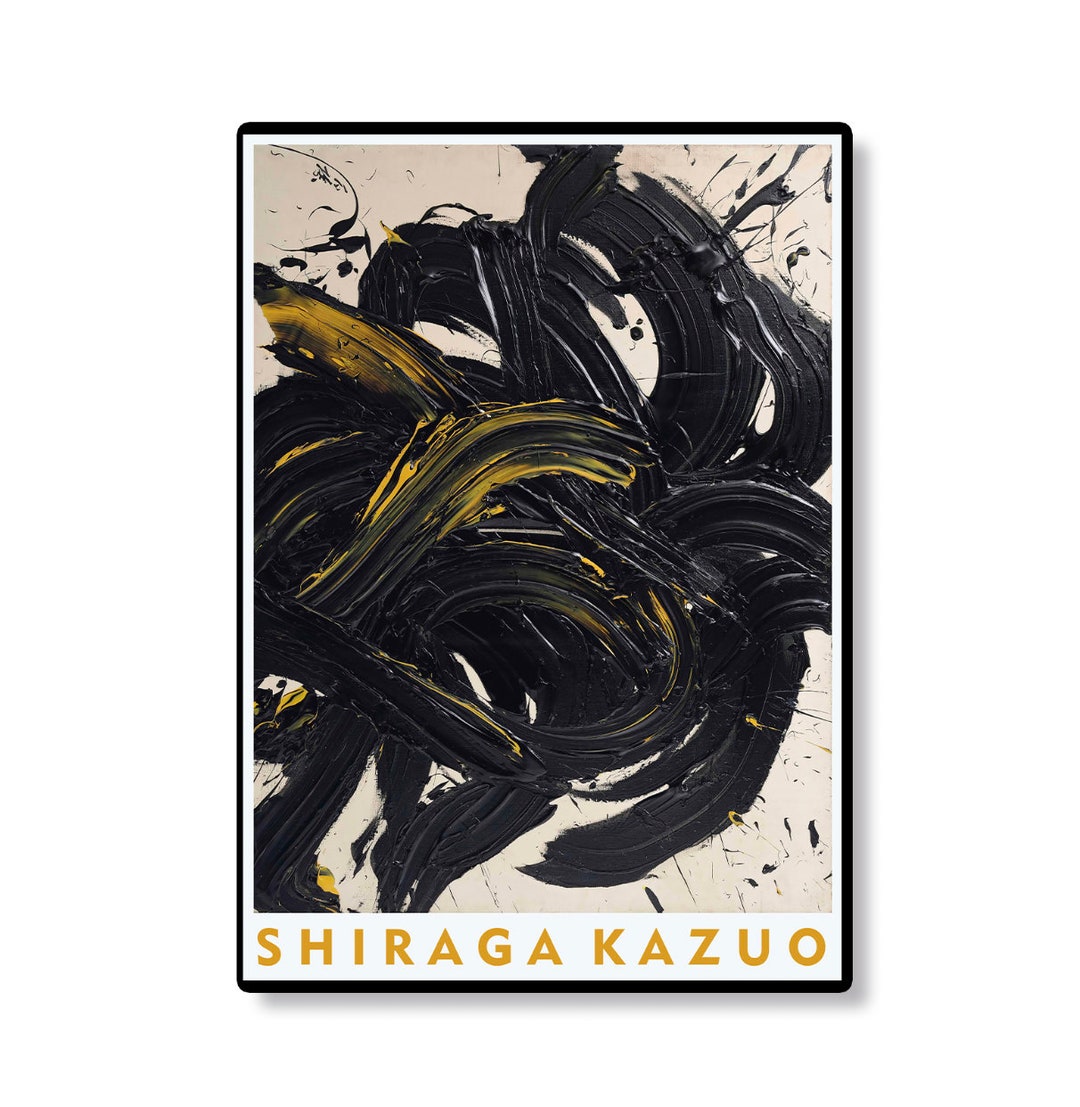 SHIRAGA KAZUO, White Background, Black Lines, Curves, Abstraction ...