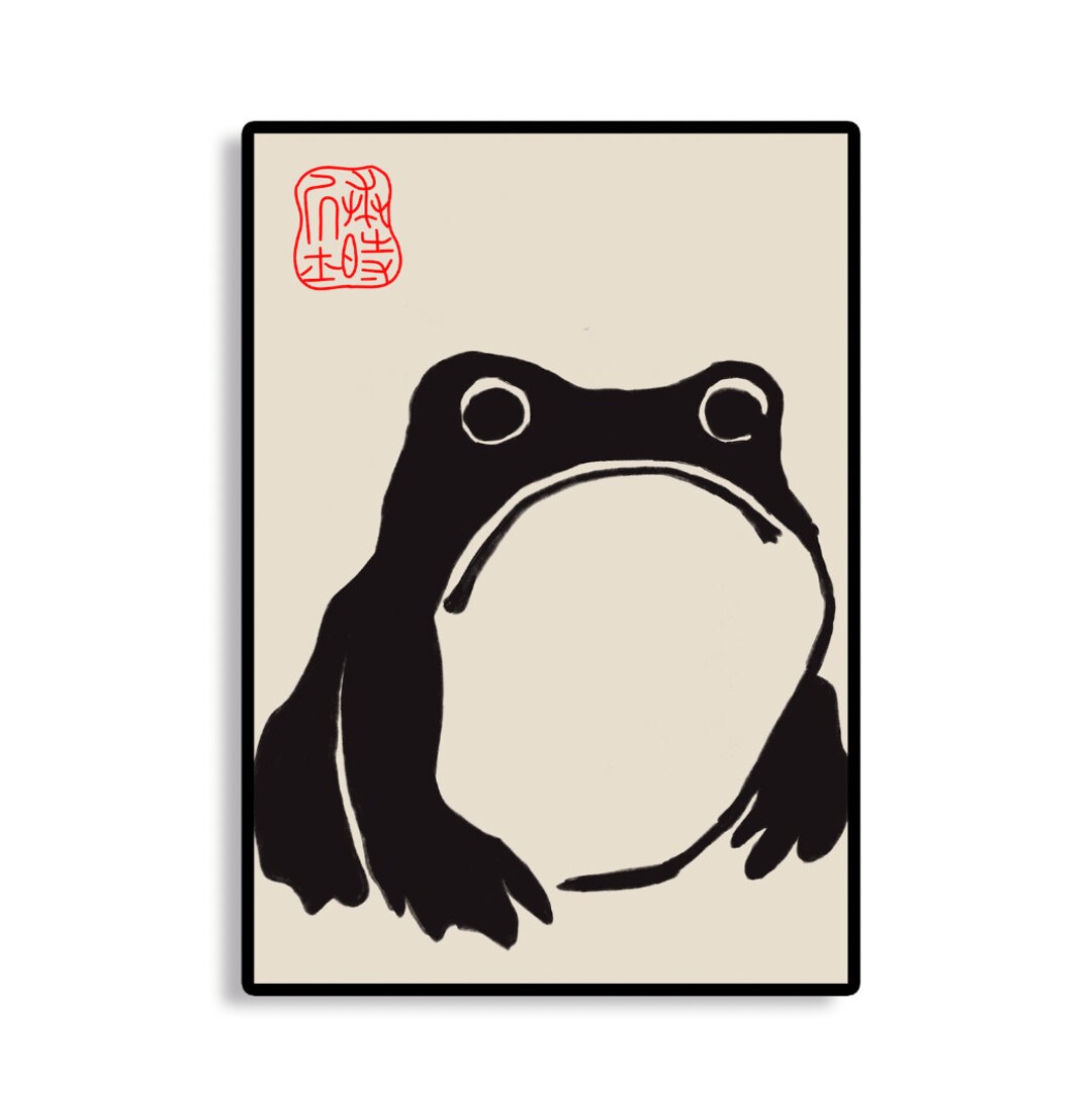 Frog, Engraving, Japan, Hieroglyphs, Graphics, Minimalism, Zen ...