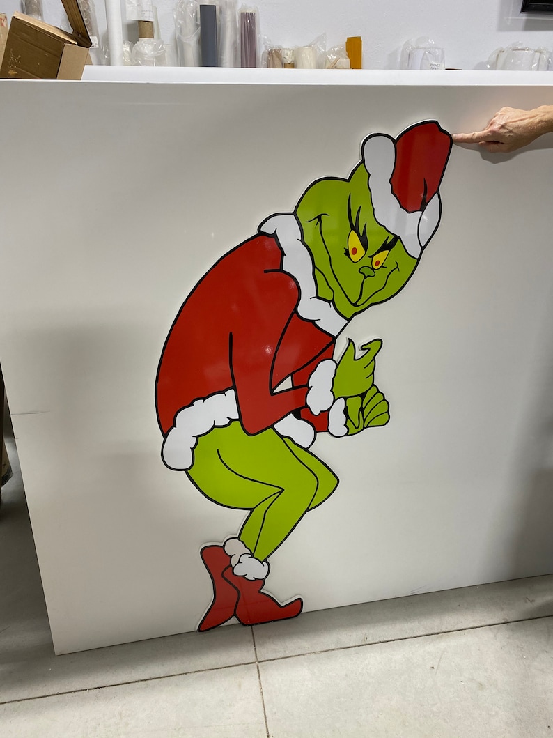 Grinch Stealing Christmas Lights Lawn Decoration Etsy
