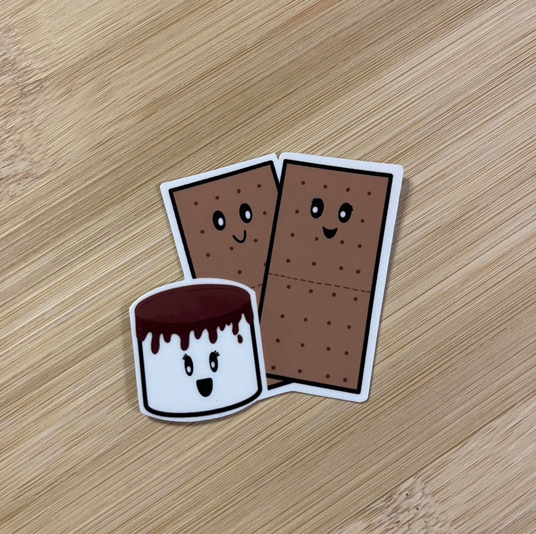 S'more Sticker, S'mores Kawaii Sticker, Vinyl Sticker, Kawaii Sticker ...