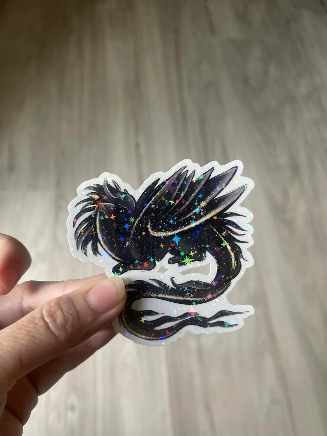 Fairy Dragon Holographic Sticker - Dragon Sticker - Fantasy Sticker ...