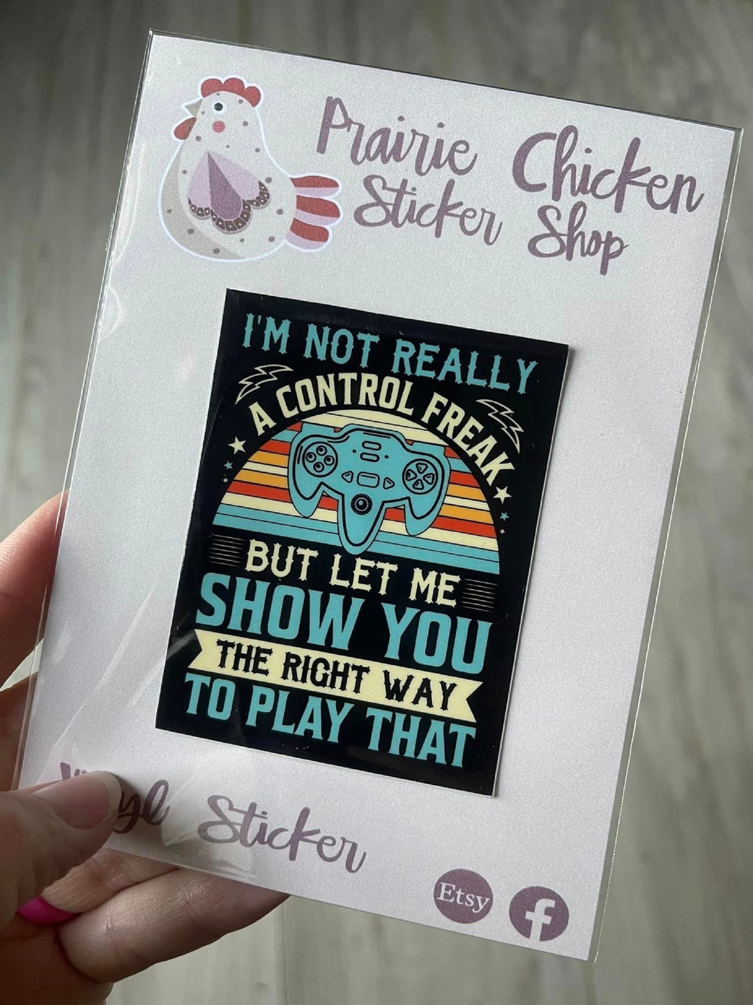 Control Freak Sticker - Gamer Sticker - Gaming Sticker - Diecut Sticker ...