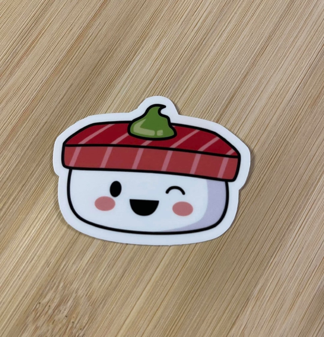 Sushi Sticker, Kawaii Sushi Sticker, Cute Sushi Sticker, Foodie Sticker ...