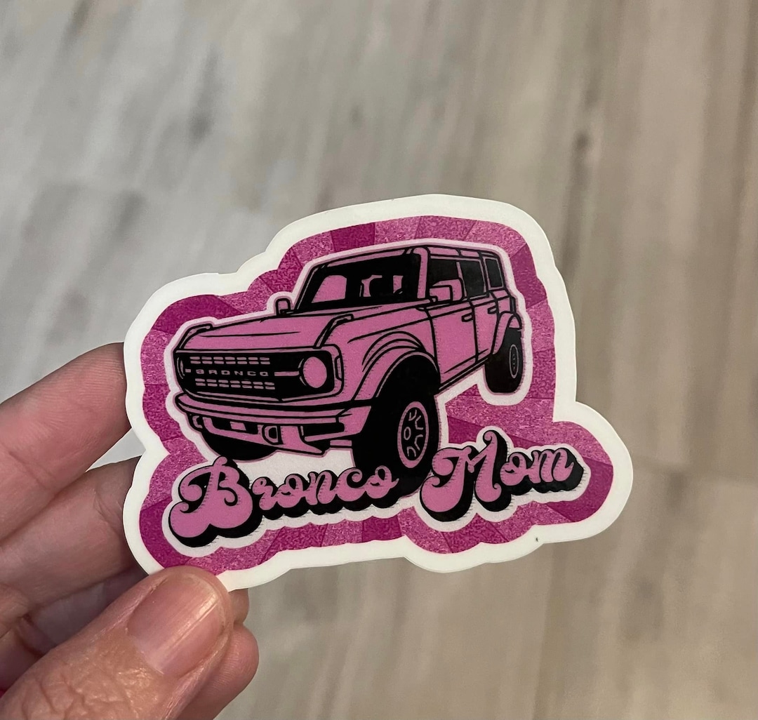 Retro Pink Bronco Mom Sticker - Bronco Die Cut Sticker - Die Cut Vinyl ...
