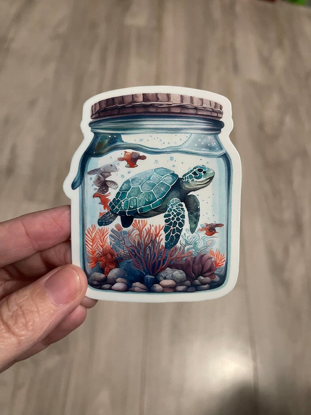 Sea Turtle Vinyl Die Cut Sticker - Sea Turtle Mason Jar Sticker - Sea ...