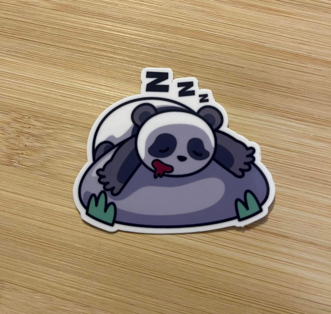Sleeping Panda Sticker, Kawaii Sleeping Panda Sticker, Kawaii Panda ...