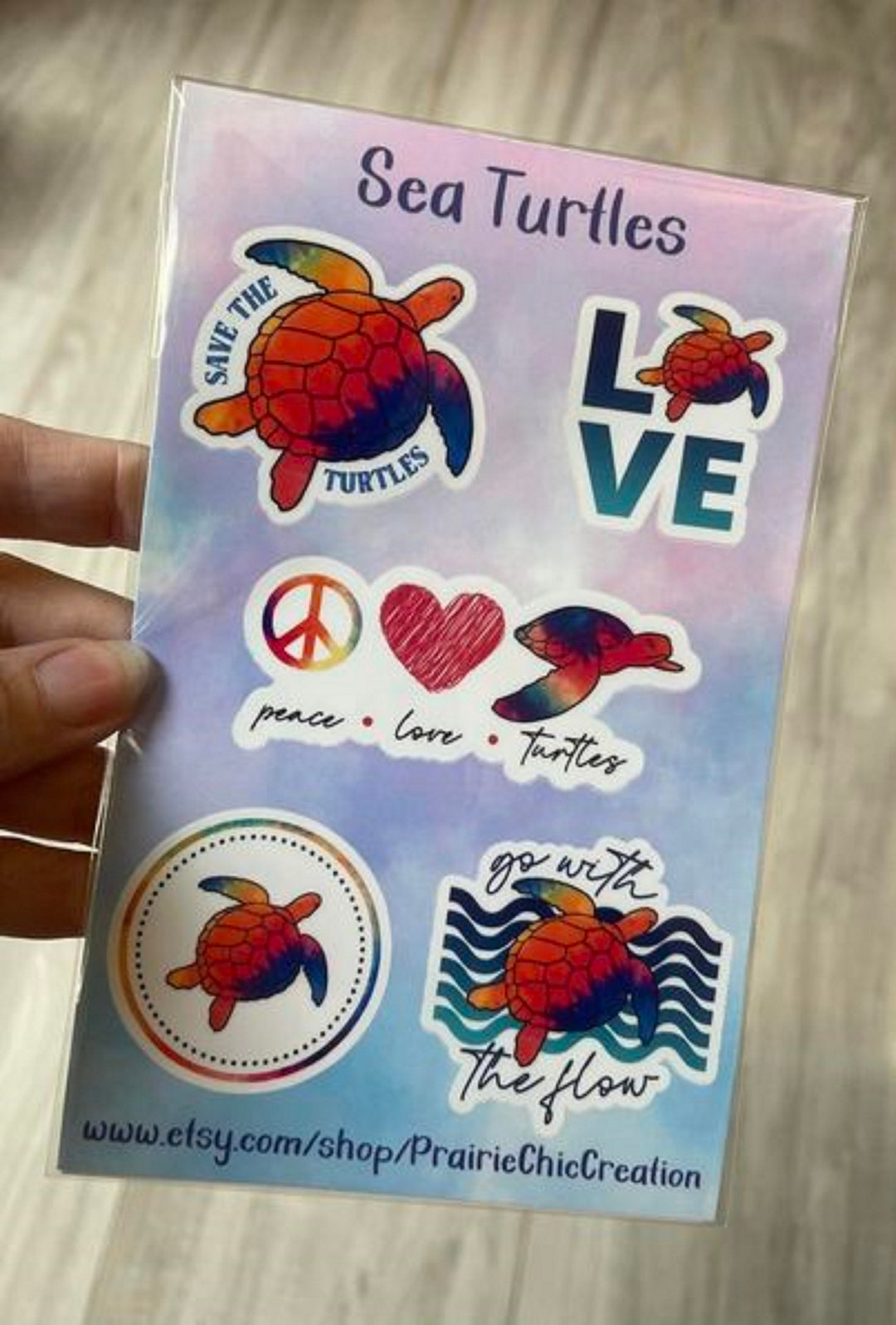 Rainbow Sea Turtle Sticker Sheet sea Turtles Stickers Turtle Stickers ...