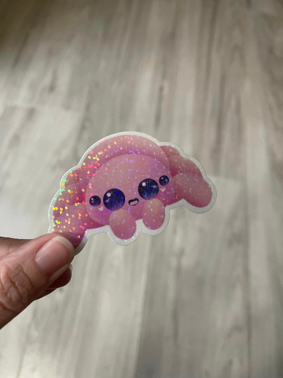 Pink Jumping Spider Holographic Sticker - Spider Sticker - Diecut ...