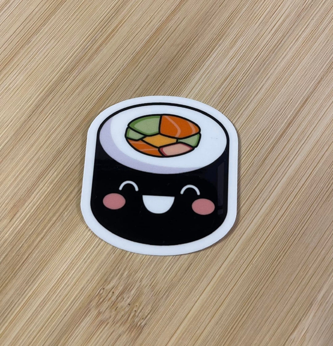 Sushi Sticker, Kawaii Sushi Sticker, Cute Sushi Sticker, Foodie Sticker ...