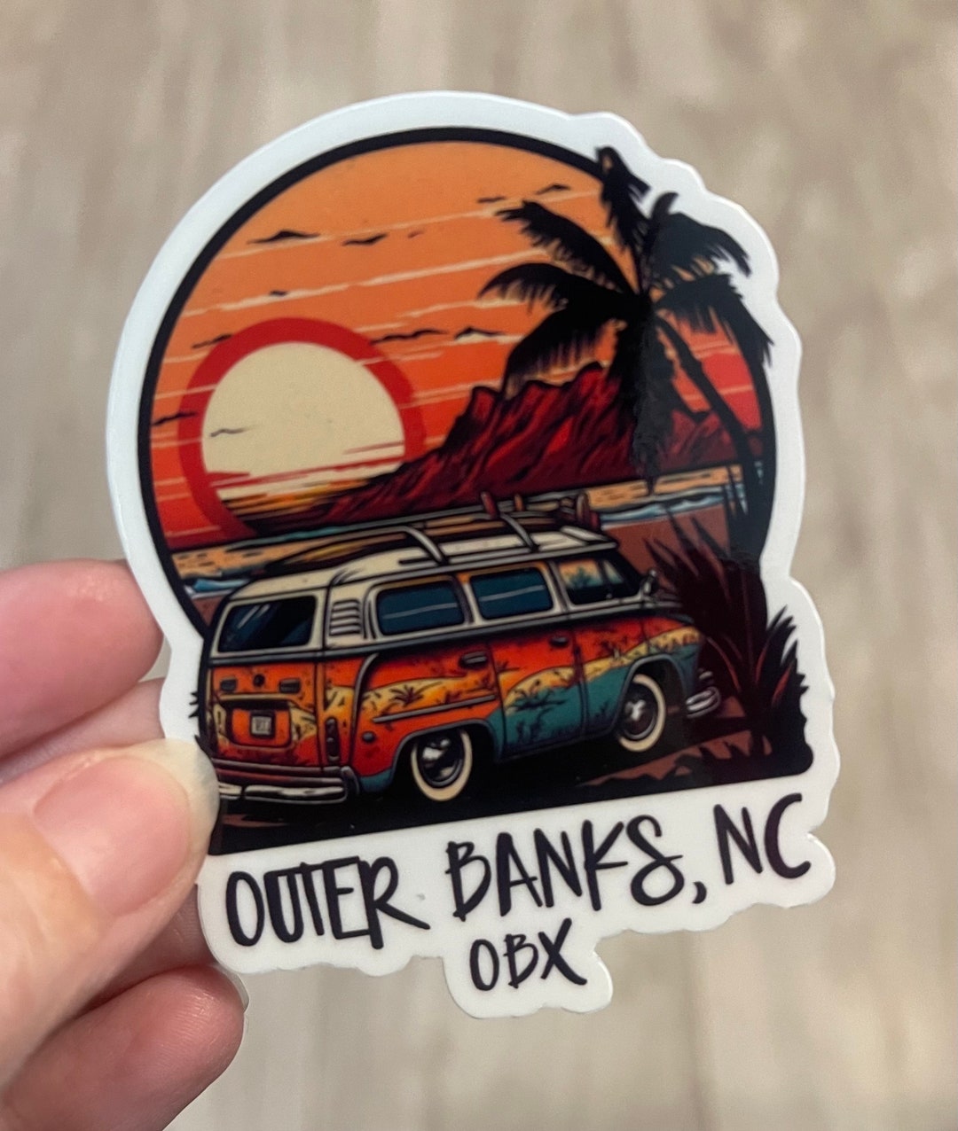 Outer Banks Vintage Bus Sticker - OBX Sticker - Outer Banks NC Sticker ...