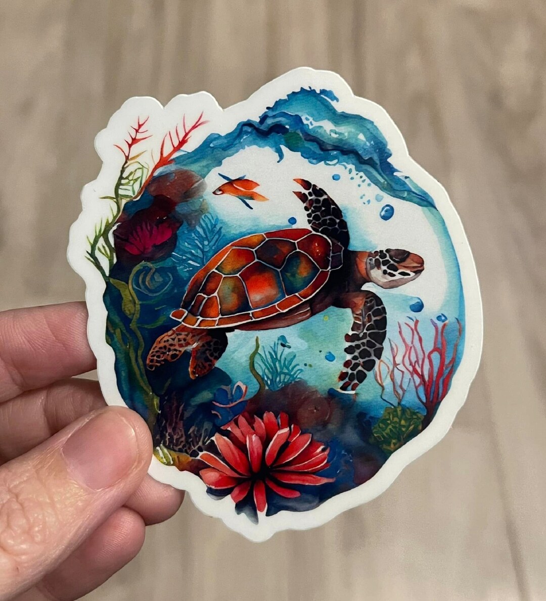 Sea Turtle Vinyl Die Cut Sticker - Sea Turtle Sticker - Sea Turtle ...