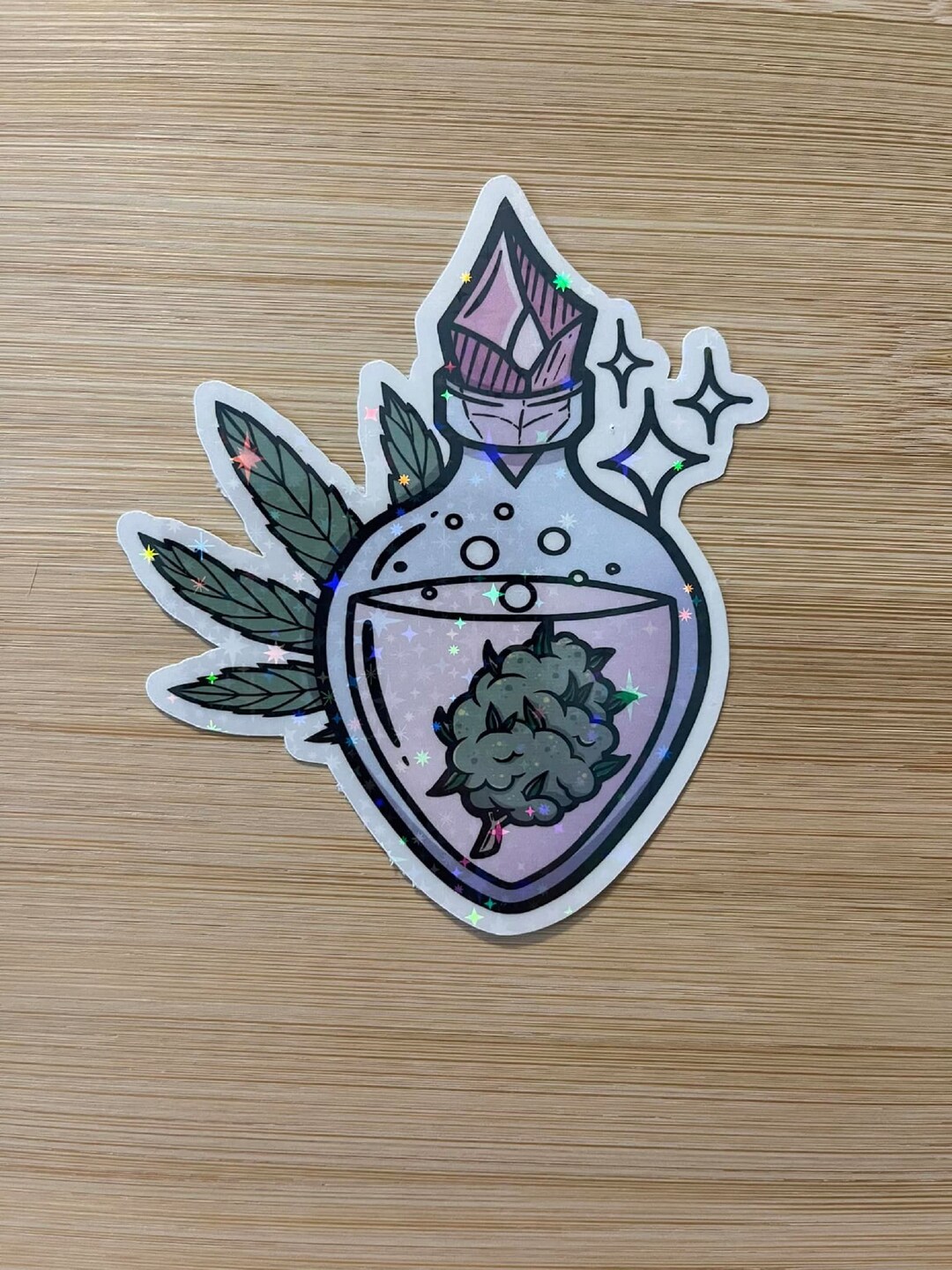 Holographic Weed Stickers, Holographic Pot Stickers, Pot Moth Sticker ...
