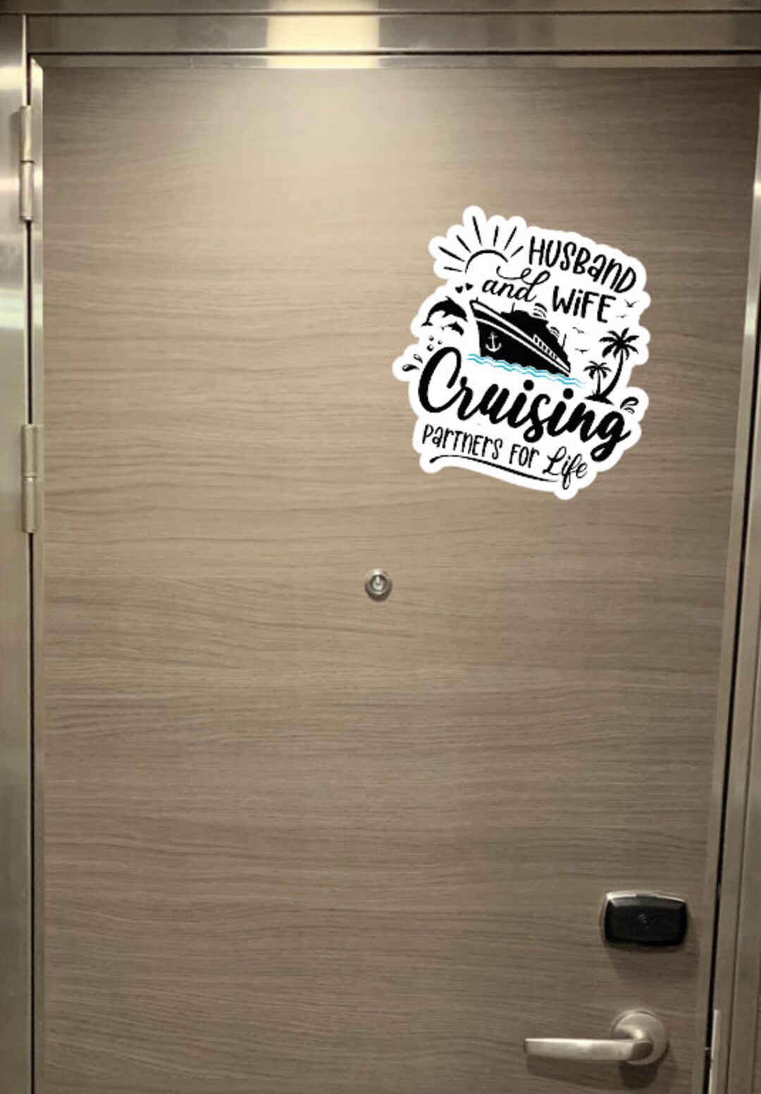 Husband Wife Cruising Partners for Life Door Magnet Sign - Royal ...