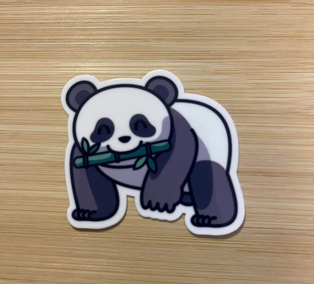 Panda Bamboo Snack Sticker, Kawaii Panda With Bamboo Sticker, Kawaii ...