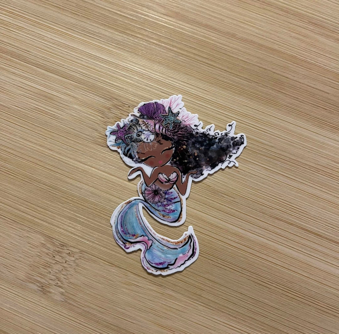 Ethnic Mermaid Sticker, Beautiful Mermaid Sticker, Mermaid Beauty ...