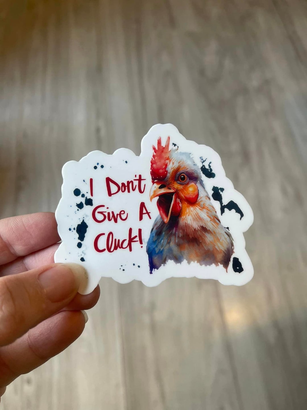 I Don't Give A Cluck Sticker - Funny Chicken Sticker - Vinyl Sticker ...