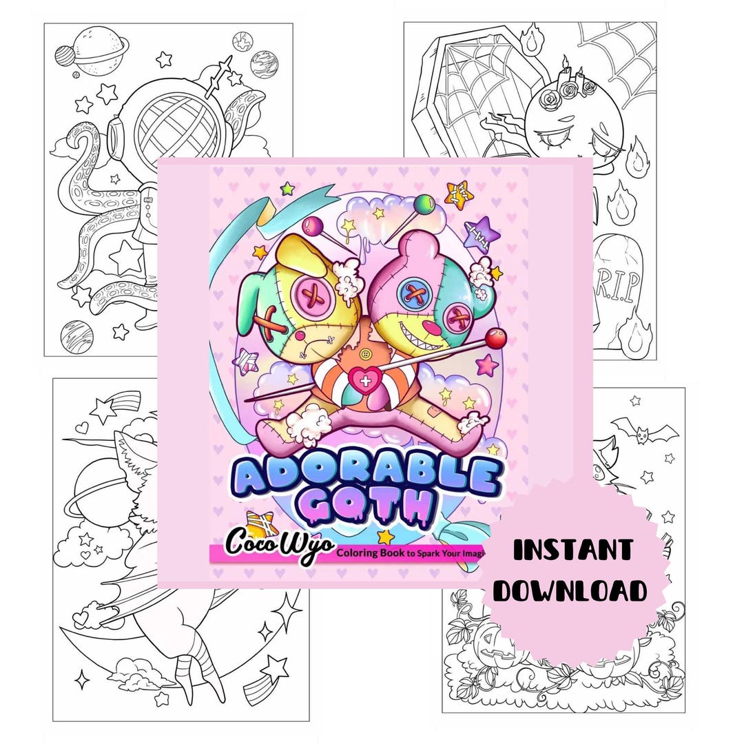 Adorable Goth Colouring Pages | Coco Wyo | Comfy and Cute Colouring ...