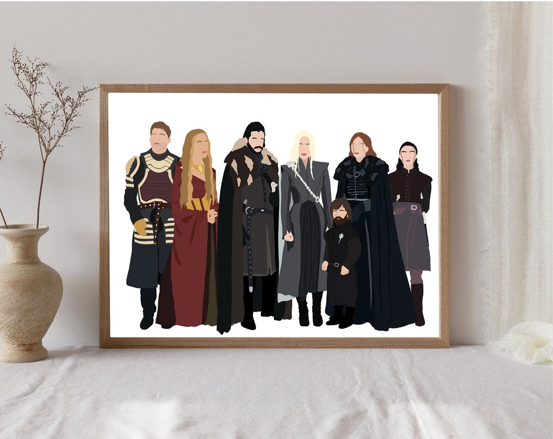 Game of Thrones Digital Art Print Hand-drawn Fan Art Featuring Iconic ...