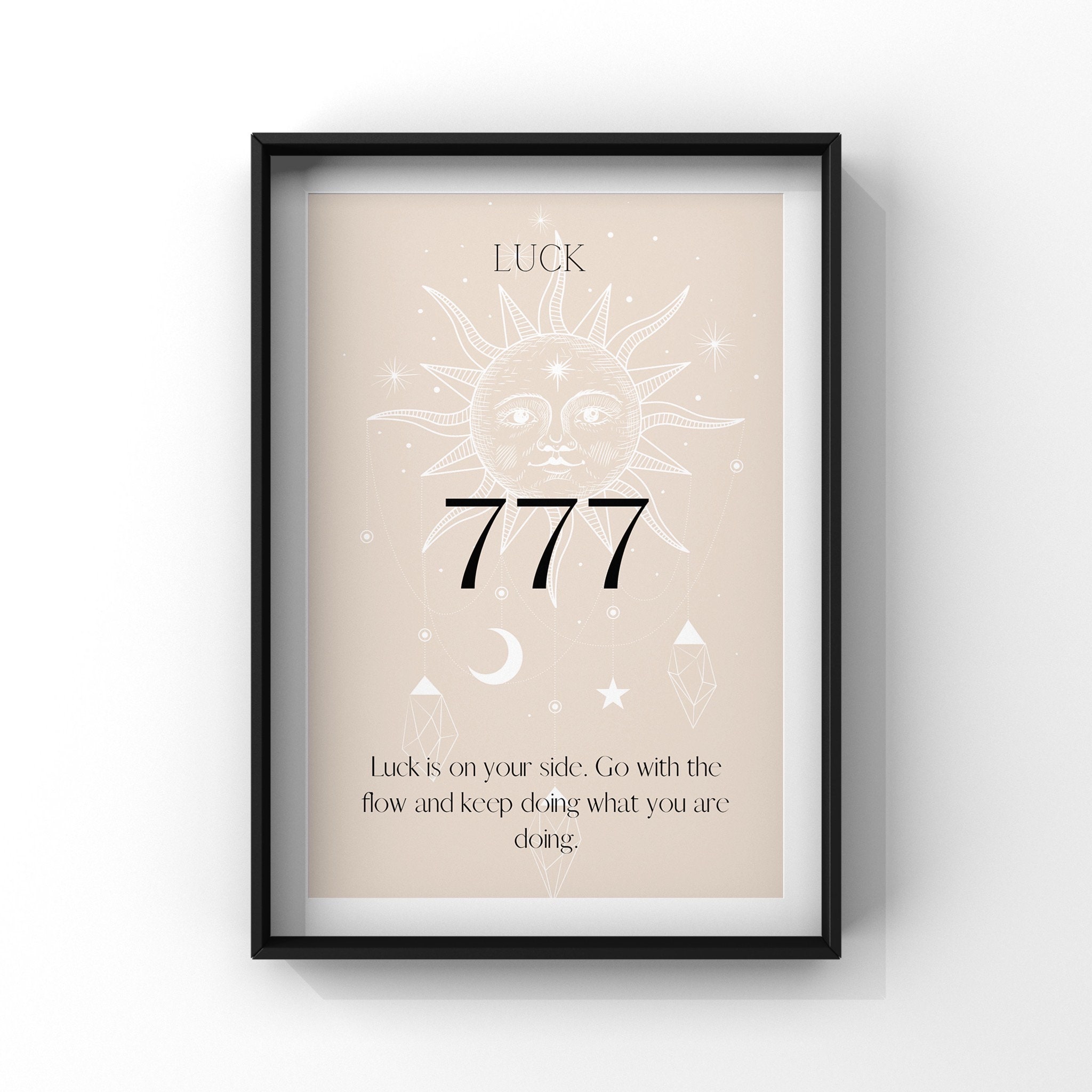 Angel Number 777 Luck Wall Decor Digital Print - Etsy