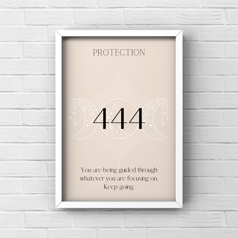 Angel Number 444 Minimalist Digital Print | Spiritual Protection ...