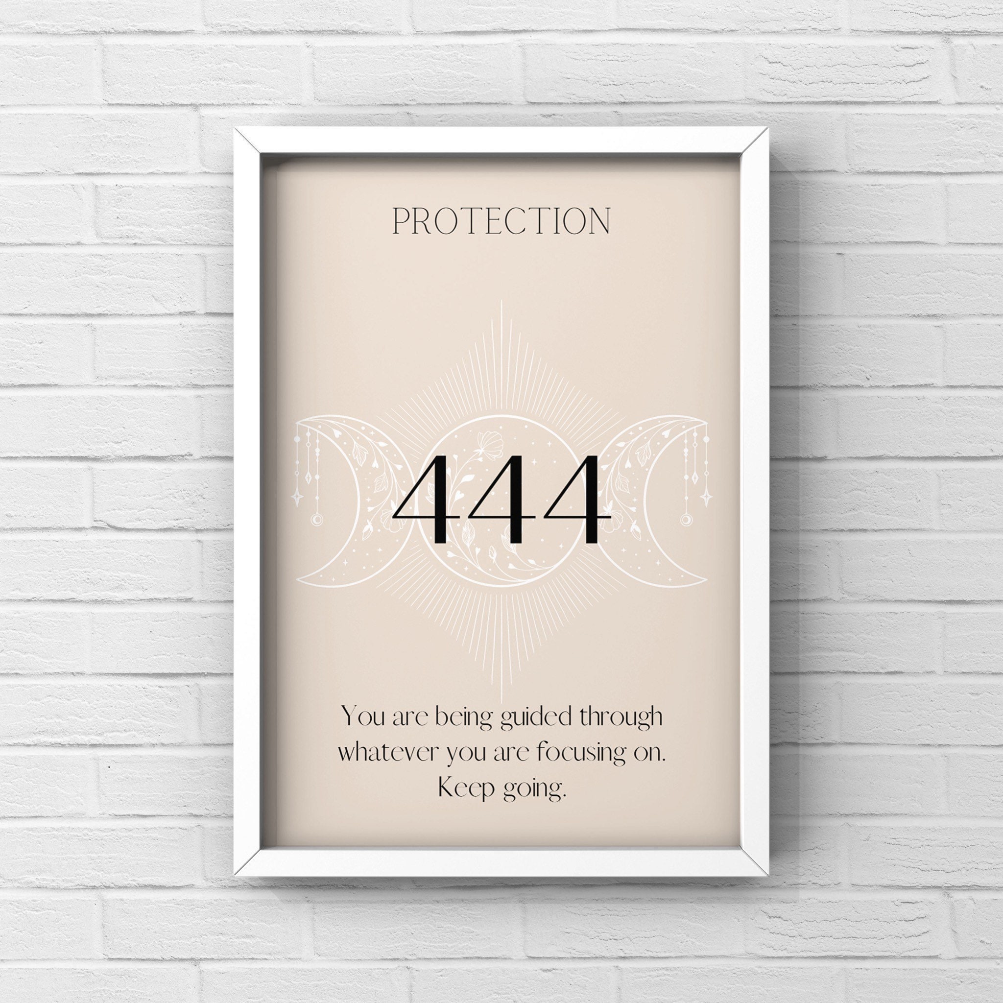 Angel Number 444 Minimalist Digital Print | Spiritual Protection ...
