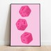 Pink Lucky 7 Dice Preppy Hearts | DIGITAL DOWNLOAD - Etsy