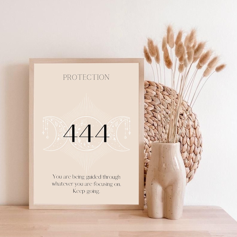 Angel Number 444 Minimalist Digital Print | Spiritual Protection ...