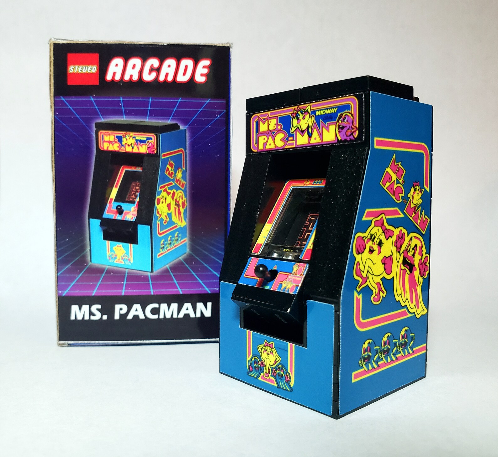 Minifigure Scale Lego Ms. Pacman Arcade Cabinet Retro 80s - Etsy