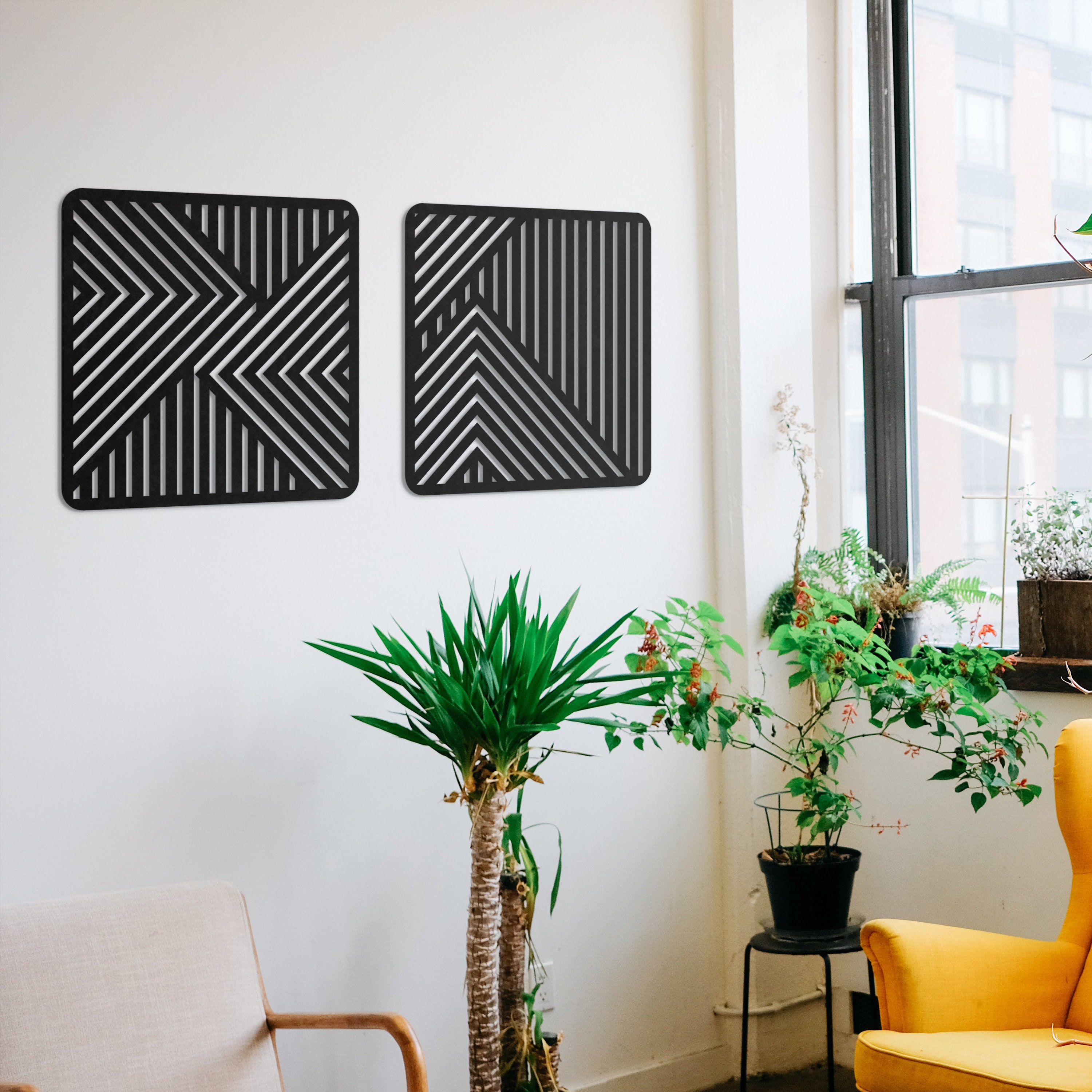 Geometric Wall Art Metal Wall Art Wall Decor Home Decor | Etsy