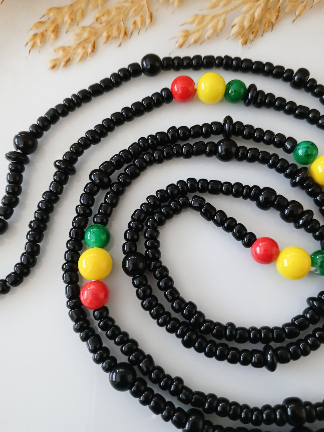 Waist Beads, Black Body Beads, Handmade Bead Jewelry, Weight Tracker ...