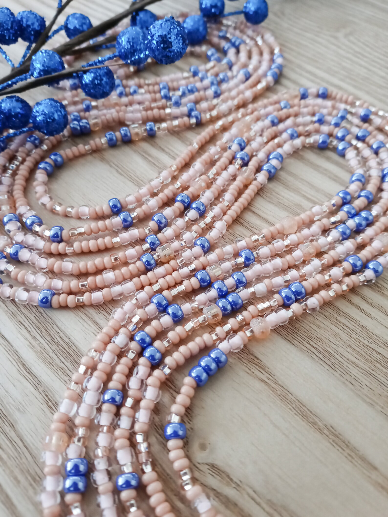 Pink Body Beads | Waist Beads Tie on | Pink Body Jewelry | Belly Bead ...