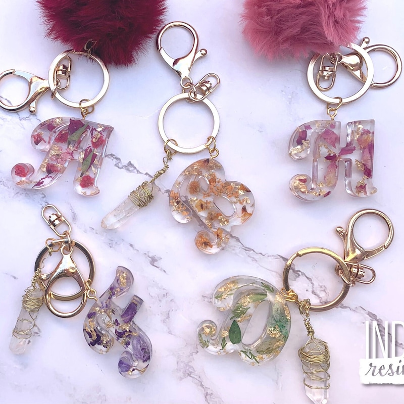 Pom Pom Keychain and Letter - Etsy
