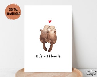 Otter Valentines Day Printable Cards for Kids Printable - Etsy