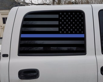 Blue Line Window Decal - Etsy