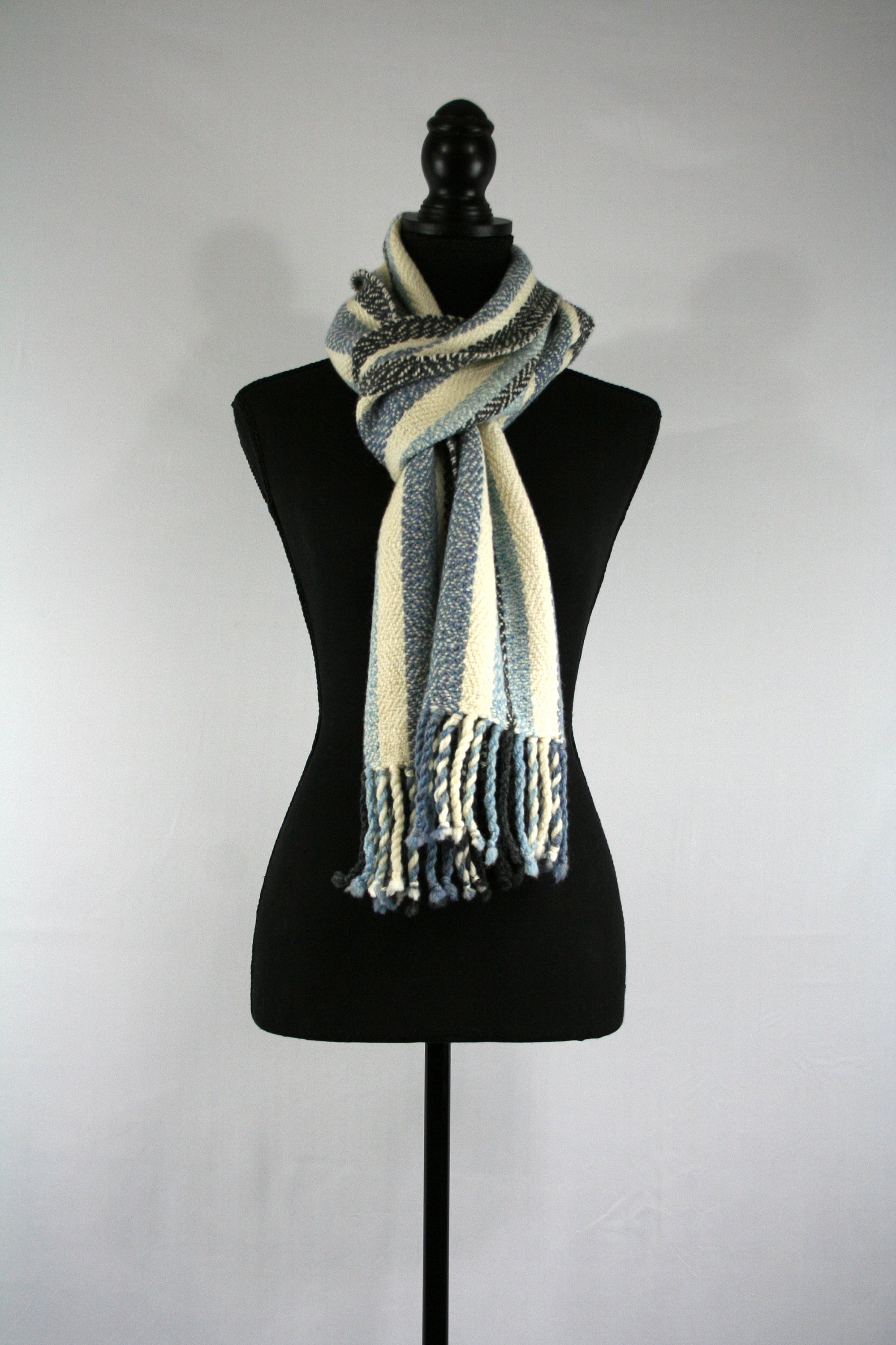 Wool Scarf in Broken Twill With Warp Stripes Variation 2 - Etsy