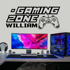 Gaming Zone Wall Decal,gamer Wall Sticker,boys Room Decal,game ...