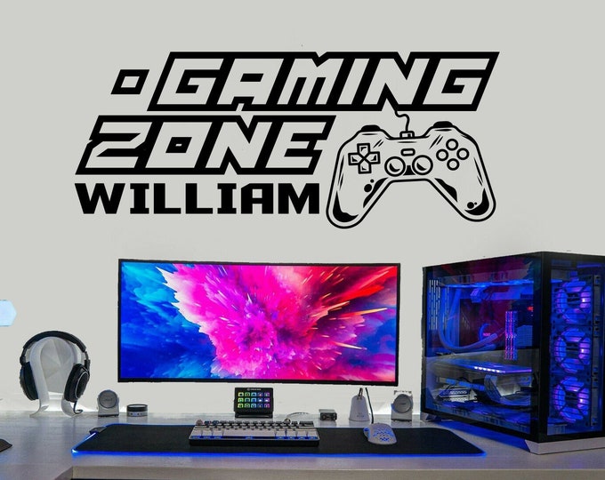 Gaming Zone Wall Decal,gamer Wall Sticker,boys Room Decal,game ...