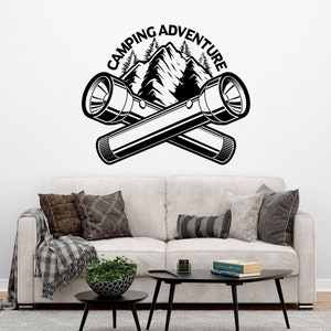 Camping Wall Decal, Mountain Wall Sticker,camping Wall Art,mountains ...