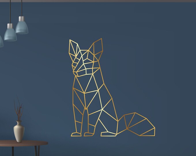 Geometric Fox Wall Decal,fox Wall Art, Polygonal Animal,vinyl Letter ...
