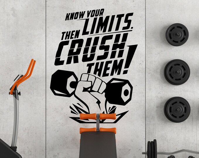 Gym Wall Decal,gym Wall Art,fitness Wall Quotes,crossfit Wall Sticker ...